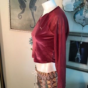 Puma | Tops | Puma Velour And Mesh Cropped Top | Poshmark